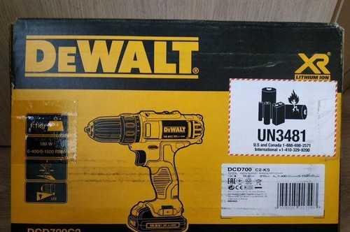 Аккумуляторная дрель-шуруповерт dewalt DCD700C2