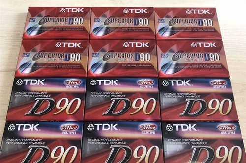 Аудиокассета TDK D90 новые 10-12 штук