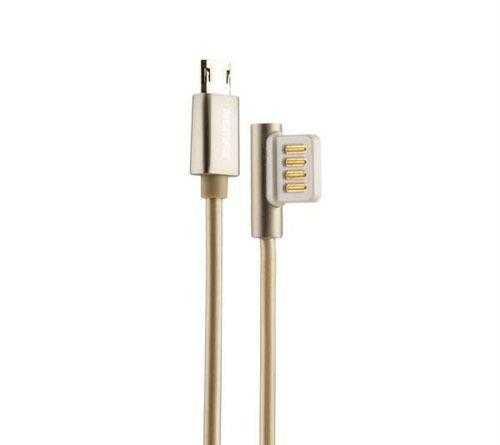 USB дата-кабель Remax microUSB золотой, круглый 1м