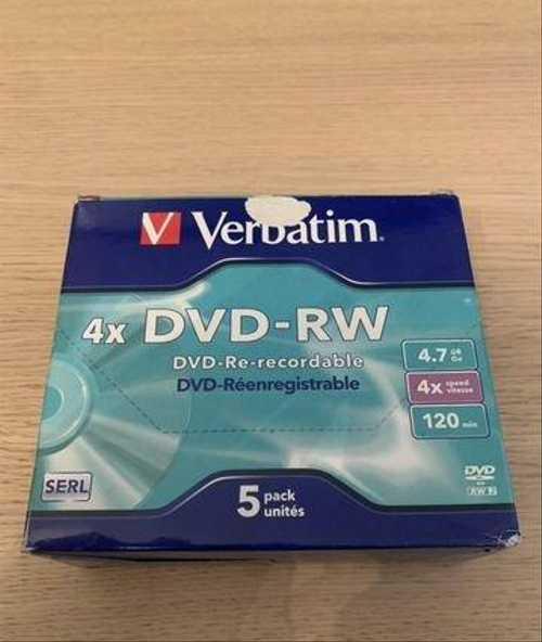 Диски DVD RW Verbatin, болванки новые