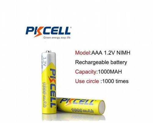 Аккумуляторы Pkcell, 1000mAh AAA, новые