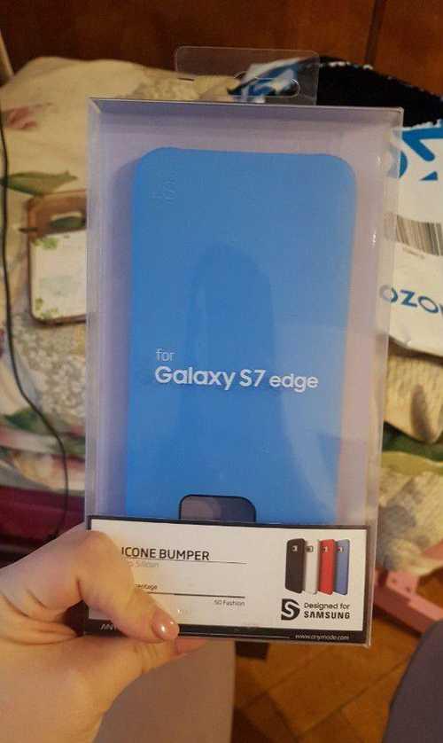 Чехол новый синий в коробке для SAMSUNG S7 edge