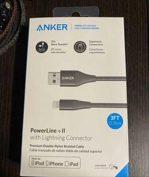 Кабель для зарядки iPhone Lighting Anker