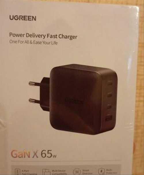 Зарядное устройство Ugreen 65W GaN CD224 (новое)