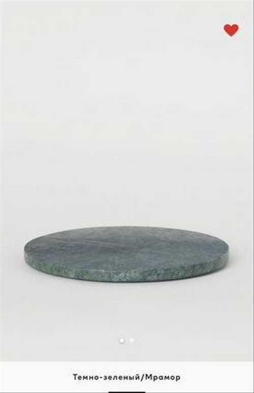 Круглый сервирочоный поднос мрамор HM home камень