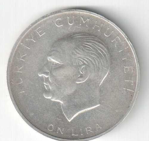 Турция 1 лира Серебро 1960