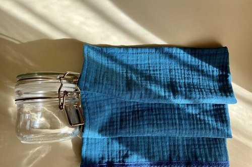 Кухонное полотенце из муслина и банка в подарок