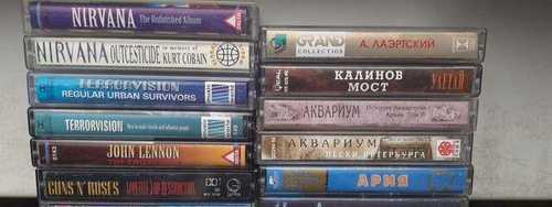 Аудиокассеты, видеокассеты и CD с записью