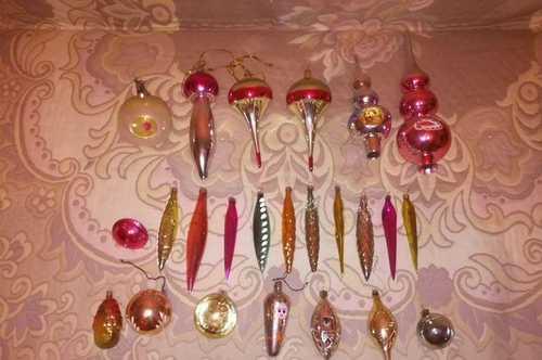 Новогодние игрушки СССР Наконечники стекло