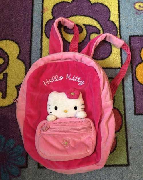 Рюкзак детский бархат hello kitty