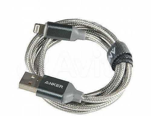 Кабель USB Apple 8Pin anker AK5 с футляром серебро