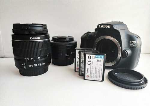 Комплект Canon 1200D 18-55 + Yongnuo 50 + 3 акк