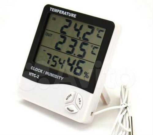Термометр/гигрометр/часы HTC-2