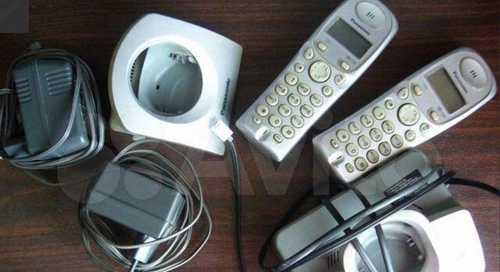 Городской телефон Panasonic с двумя трубками и зар