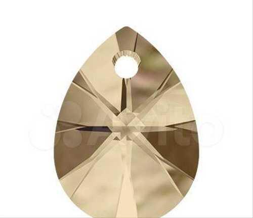 Подвески Swarovski Crystal AB, 12*8,5 мм, кристалл, 6 шт, в пакете, светлое золото