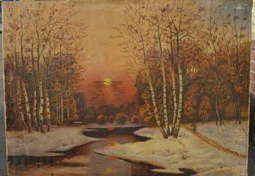Картина "Закат на реке". Граф Муравьев, 1918 год