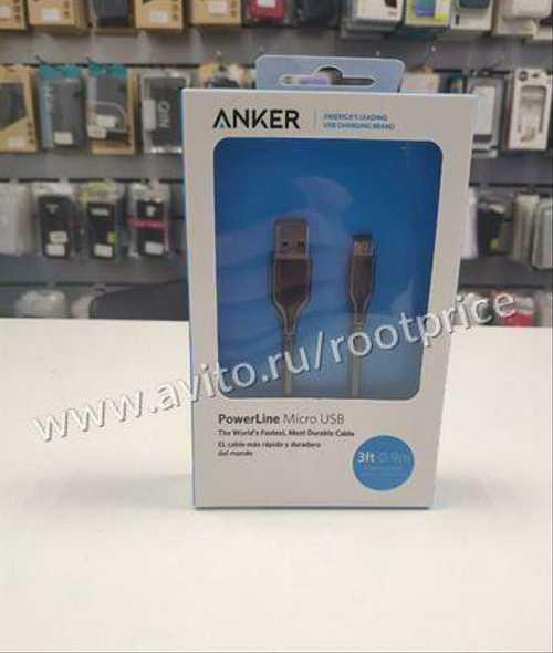 Кабель anker PowerLine USB - microUSB (A8132) 0.9м