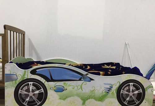 Детская кровать автомобиль с матрасом