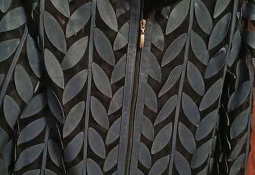 Женская кожаная куртка накидка