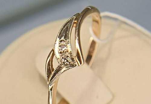 Золотое кольцо с бриллиантом 585 пробы золото (бдж