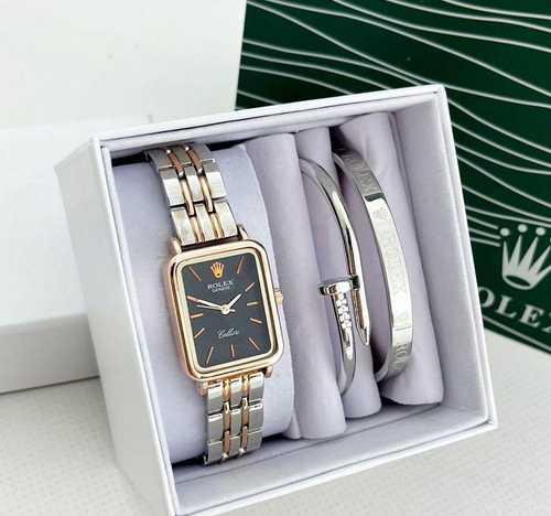 Подарочный набор Rolex часы +коробка+ 2 браслета
