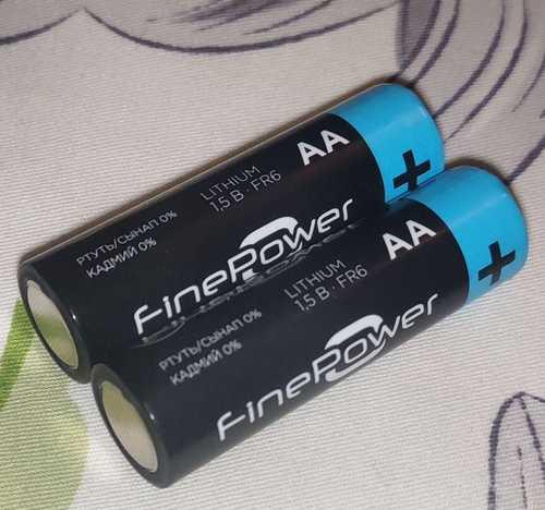 Батарейки FinePower AA / FR6 литиевые, 1.5 В, 2 шт