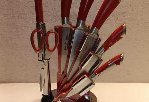 Комплект кухонных ножей с подставкой (б/у)