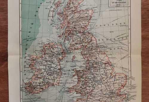 Карты 1901 г. Великобритания, Ирландия, Нидерланды