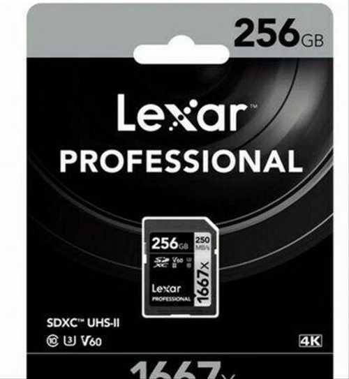 Карта памяти lexar 1667x sdxc UHS-II silver 256 GB