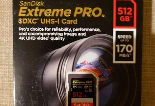 Карта памяти SanDisk Extreme Pro sdxc 512 гб Новая