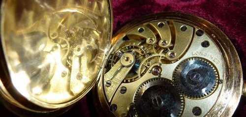 Золотые мужские карманные часы Longines