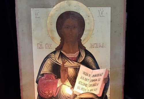 Икона антикварная Господь Вседержитель.19 век