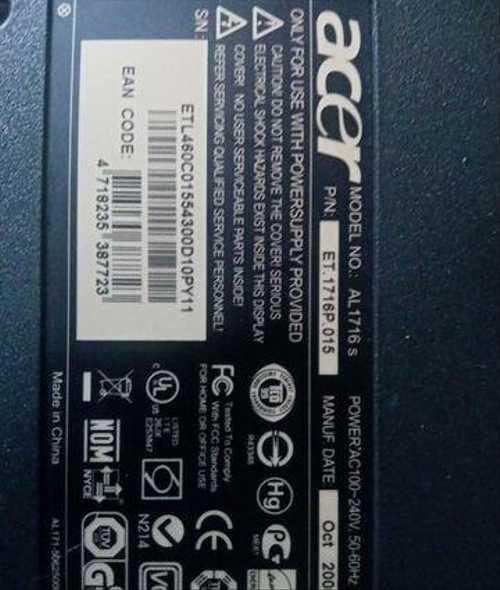 Монитор Acer AL1716s