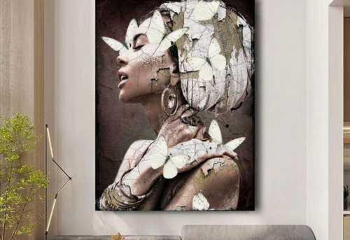 Картина девушка с бабочками Музейное качество