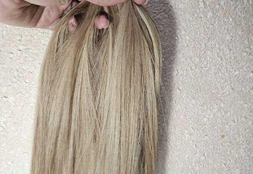 Волосы для наращивания 40 см блонд 142 капсулы