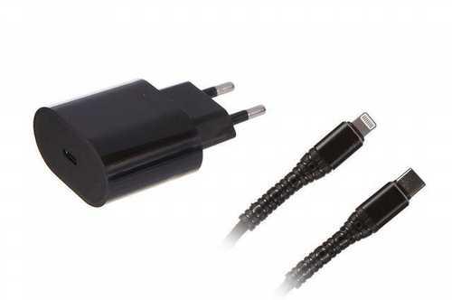 Блок питания USB Type-C 18W + usb кабель Lightning