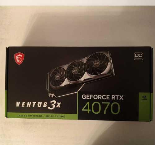 MSI Rtx 4070 ventus 3X OC новая гарантия 3г