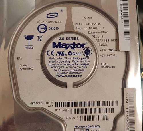 Внут ж/д Maxtor DiamondMax Plus 8 ATA/133 HDD 40GB