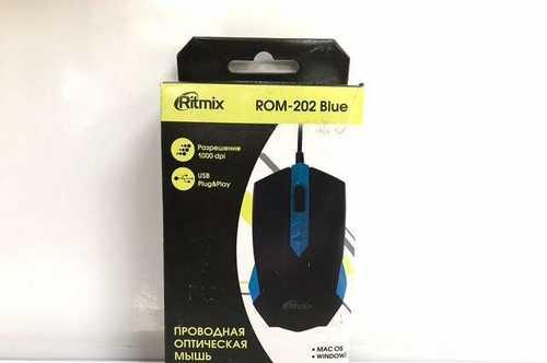 Мышь беспроводная Ritmix ROM-202 USB синяя