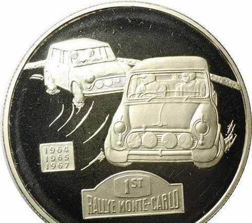 Серебряная Монета 5 фунтов 2009 Mini Cooper - Ралл