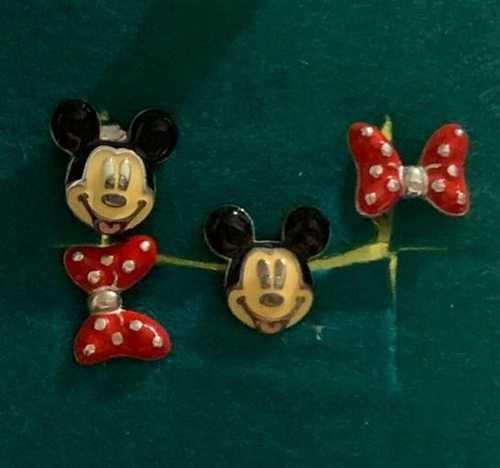 Детские серебряные сережки Mickey mouse