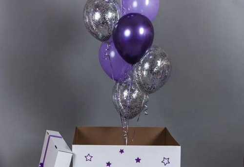 Коробка сюрприз с воздушными или гелиевыми шарами