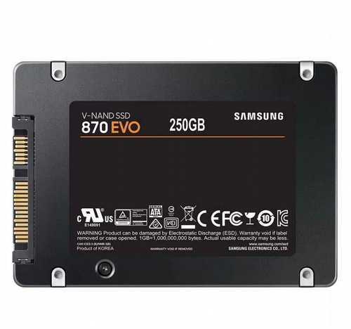 SSD накопитель Samsung 870 EVO 2.5, 250 гб