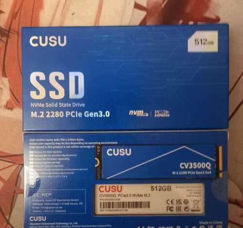 Новые Ssd 512gb nvme pci 3.0 cusu