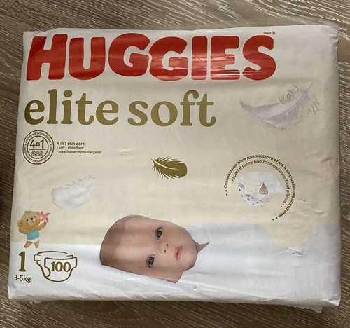 Подгузники huggies elite soft 1 100 штук