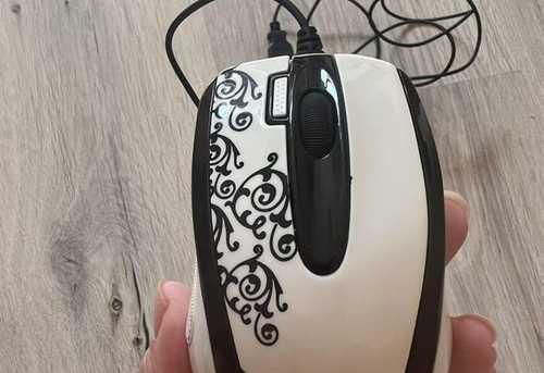 Мышь компьютерная с черно-белым узором G-Cube