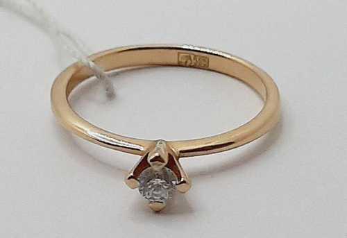 Золотое кольцо с бриллиантом 17,5 р(27900)