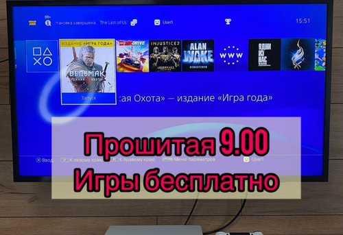 Прошитая 9.00 PS4 Pro белая 1 терабайт 2 ревизия