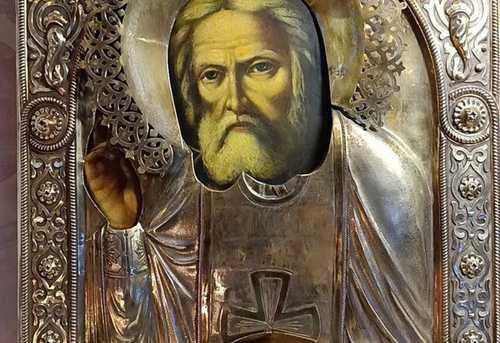 Старинная икона, Святой Серафим Саровский"