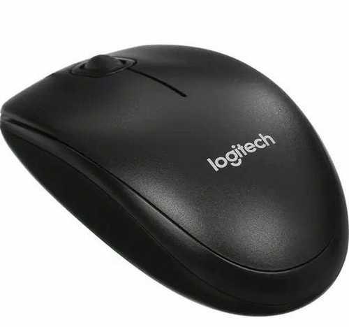 Мышь проводная Logitech B100, чёрная, USB